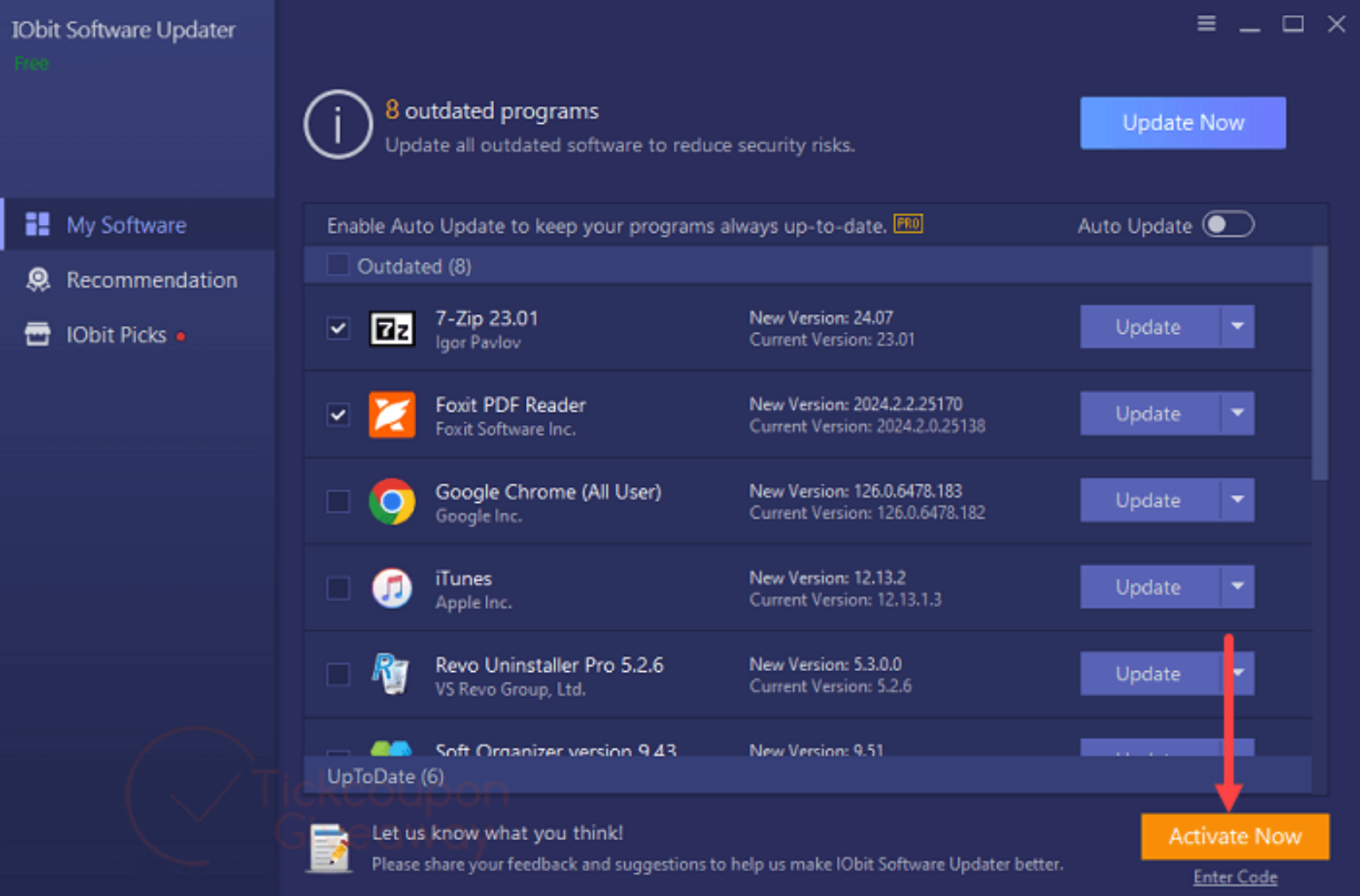 IObit Software Updater 7 PRO Giveaway License Key Free
