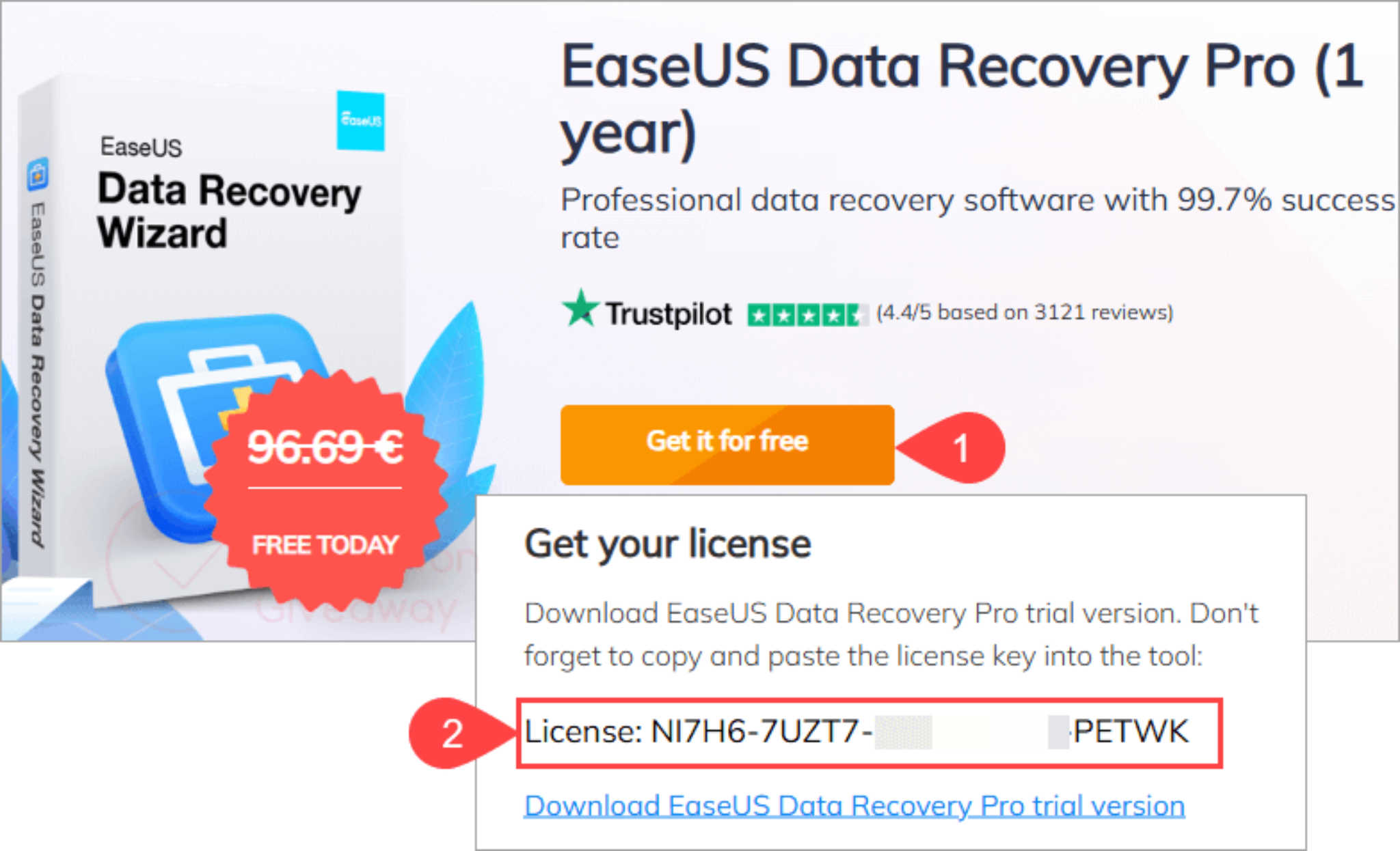 EaseUS Data Recovery Wizard Pro 1-Year Free Code